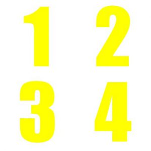 Pack of 0-9 Yellow Numbers - Bespoke Wheelie Bin Numbers and decals ...