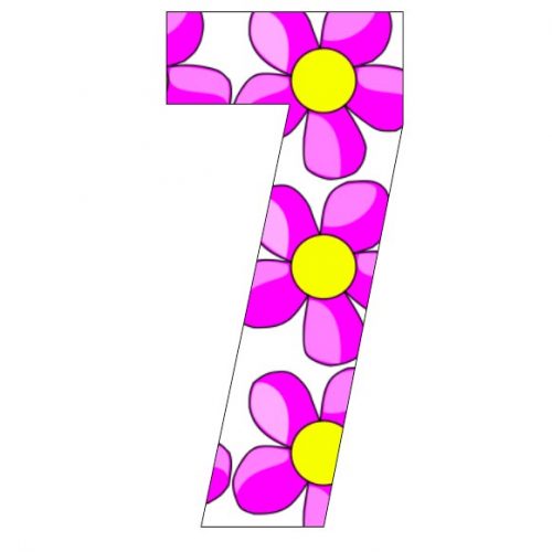 Flower Pattern Wheelie Bin Number 7 - Bespoke Wheelie Bin Numbers and ...