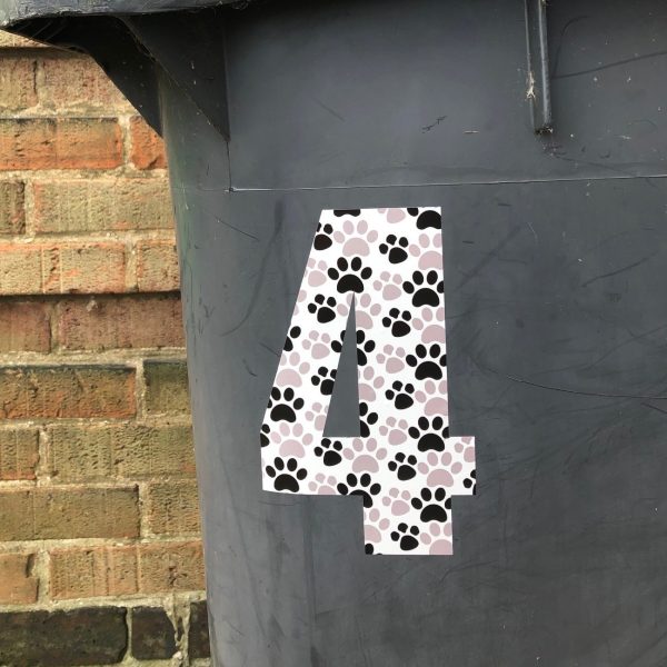 Paw Print Numbers Archives - Bespoke Wheelie Bin Numbers and decals ...